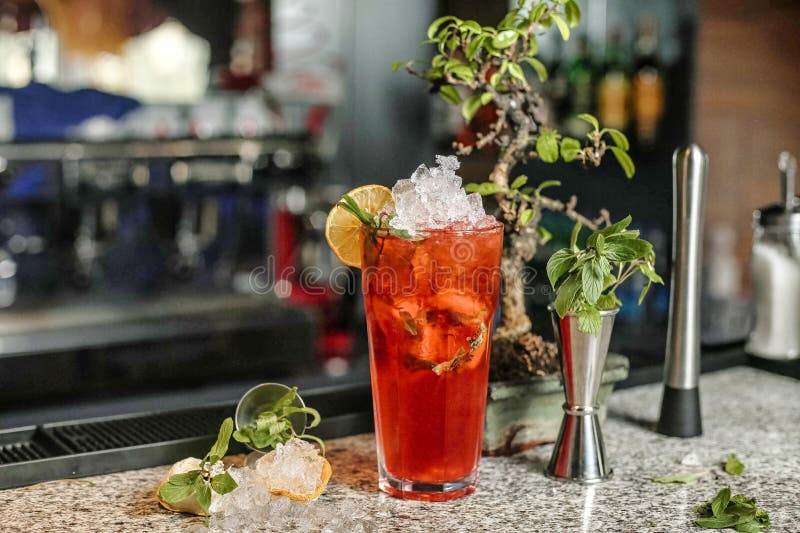Close Up of a Glass of Beverage on a Table Stock Image - Image of ...