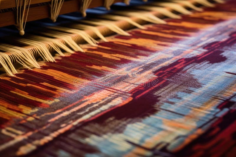 Detailed Shot of Carpet Pattern during Weaving Process Stock ...