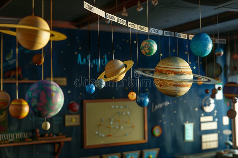 A Detailed Shot of a Classroom Science Project, with a Model Stock ...