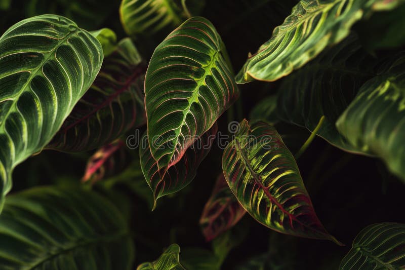 A Detailed Shot of a Cluster of Green Leaves Stock Illustration ...