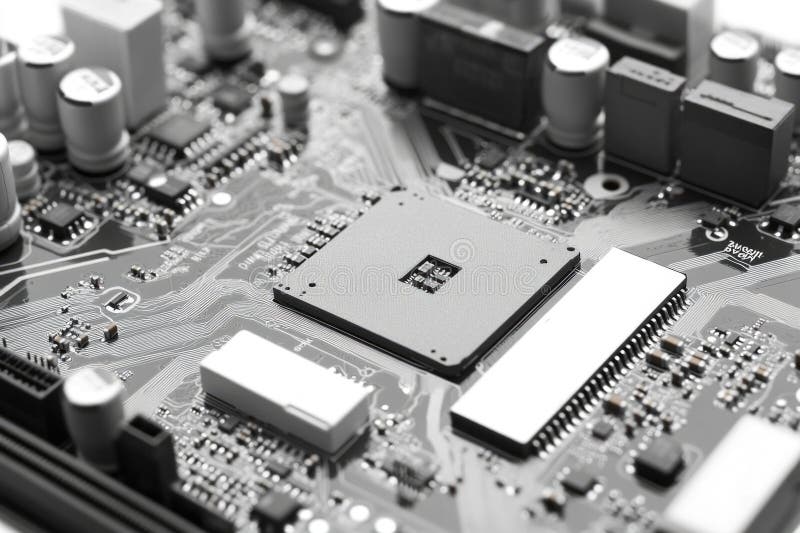 A Detailed Shot of a Computer Motherboard Components Stock Image ...