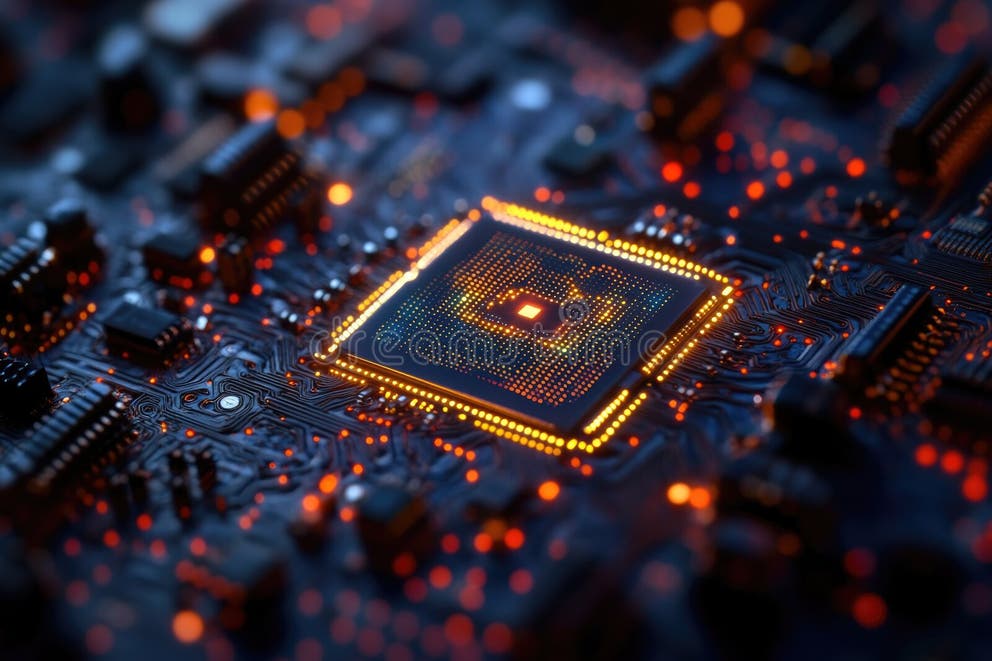 A Detailed Shot of a Computer Motherboard S Internal Components Stock ...