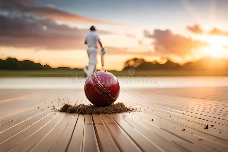 A Detailed Shot of a Cricket Ball Hitting the Stumps and Dislodging the ...
