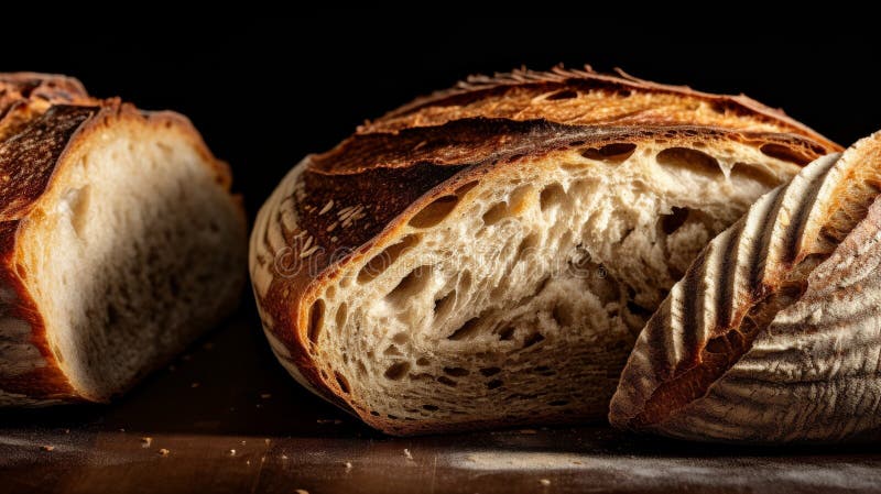 A Detailed Shot of a Crusty and Delicious Artisanal Bread Stock ...