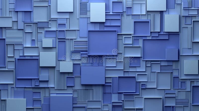 A Detailed Shot of Different Blue Geometric Blocks Organized in a ...
