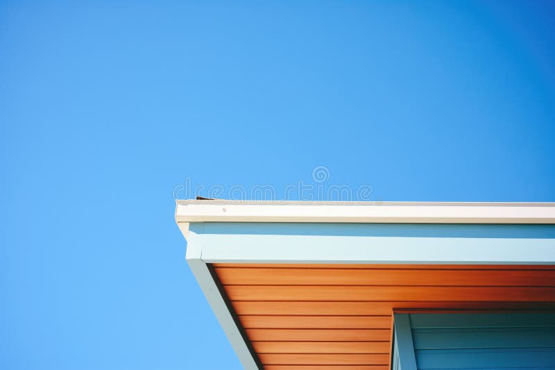 Detailed Shot of Eaves Overhang with a Clear Blue Backdrop Stock Image ...