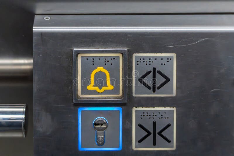 Detailed Shot of an Elevator with an Emergency Call Button, Door ...