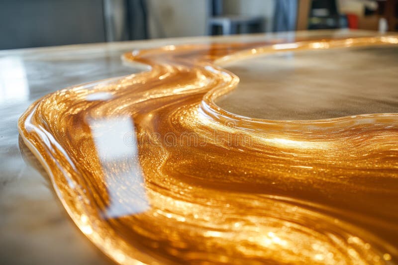 A Detailed Shot of an Epoxy Resin Project in the Curing Process Stock ...