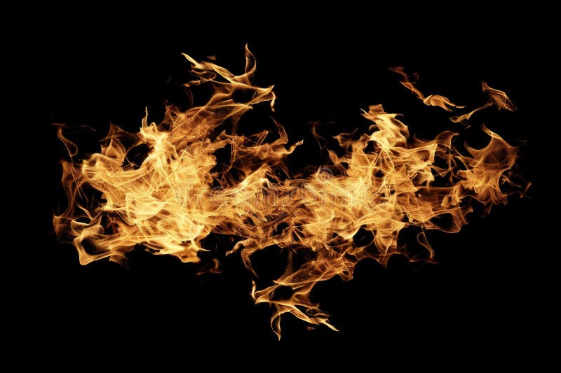 A Detailed Shot of Fire Burning Bright Against a Dark Backdrop, Perfect ...