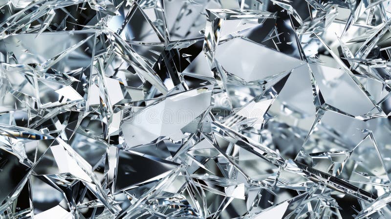 Detailed Shot of Glass Fragment Displaying Diamond Pattern. Shattered ...