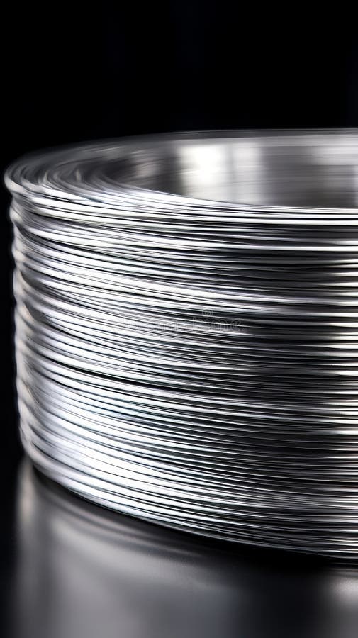 A Detailed Shot of Gleaming Silver Wire Coils, Highlighted by Gentle ...