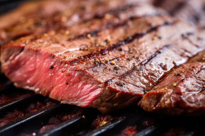 Detailed Shot of Grill Marks on a Piece of Meat Stock Photo - Image of ...