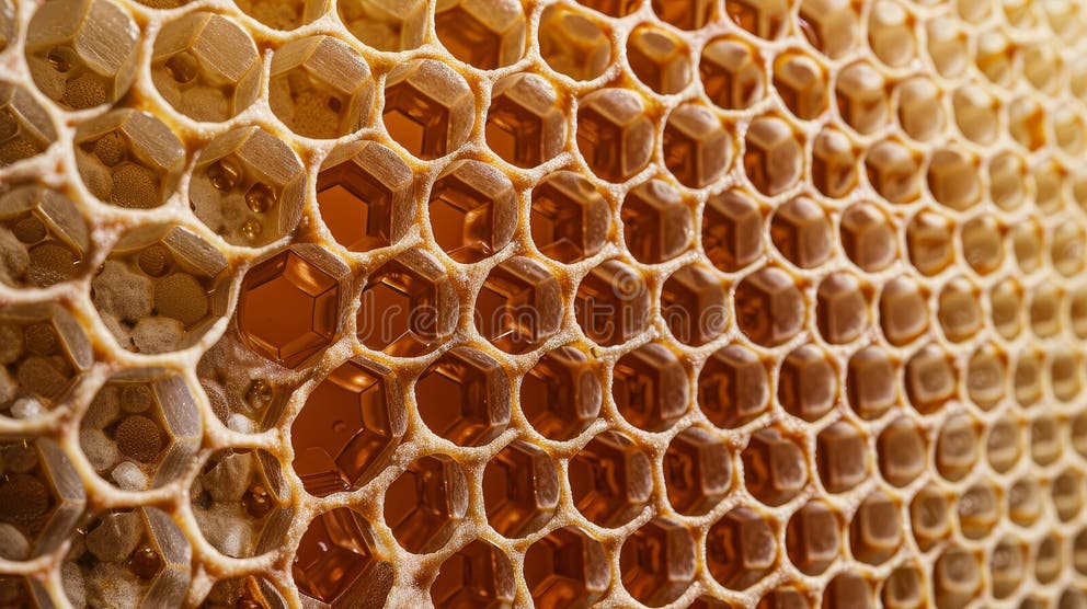 A Detailed Shot of a Honeycomb Structure, Highlighting the Hexagonal ...