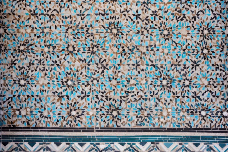 Detailed Shot of Intricate Tile Pattern on Wall Stock Illustration ...