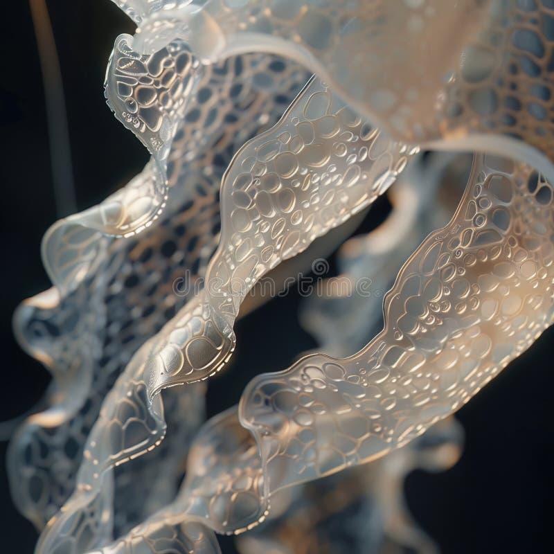 Detailed Shot of a Jellyfish Tentacle Highlighting the Translucent ...