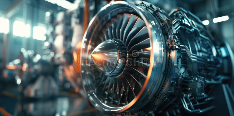 Detailed Shot of a Jet Engine in a Building, Perfect for Aviation ...