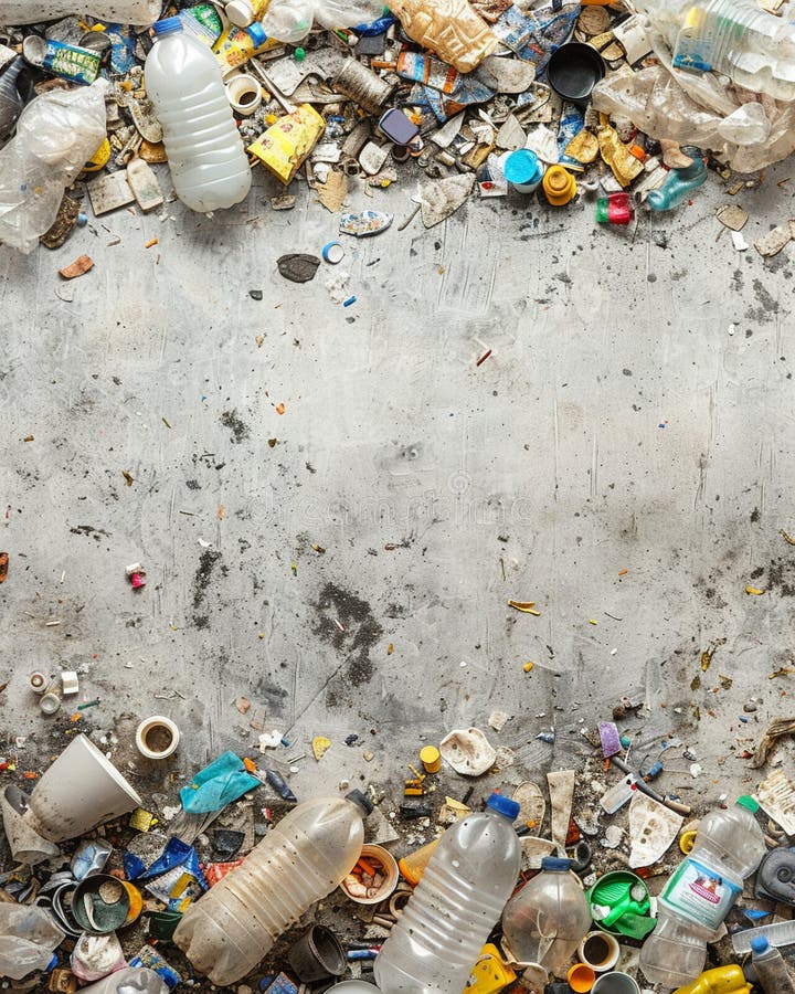 Detailed Shot of a Landfill with Various Waste Items, Isolated on a ...