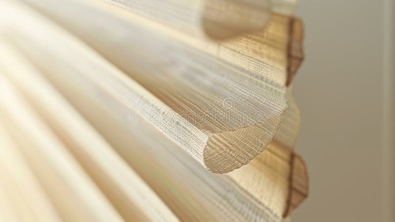 A Detailed Shot of a Layered Window Shade Featuring Both and Solid ...