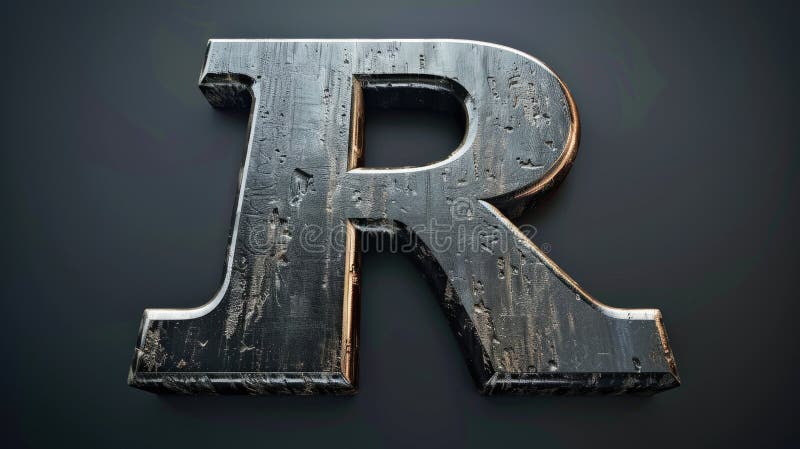Detailed Shot of a Metal Letter R, Perfect for Design Projects Stock ...