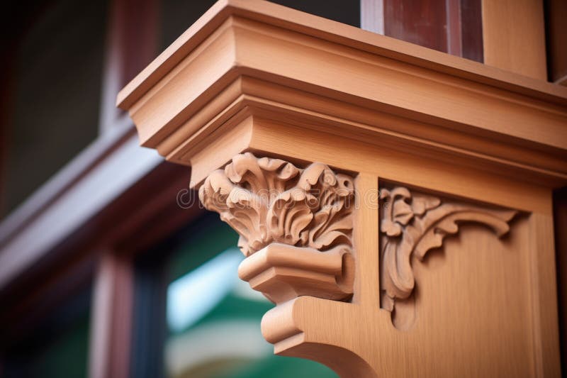 Detailed Shot of Ornate Woodwork on Eave Corbels Stock Photo - Image of ...