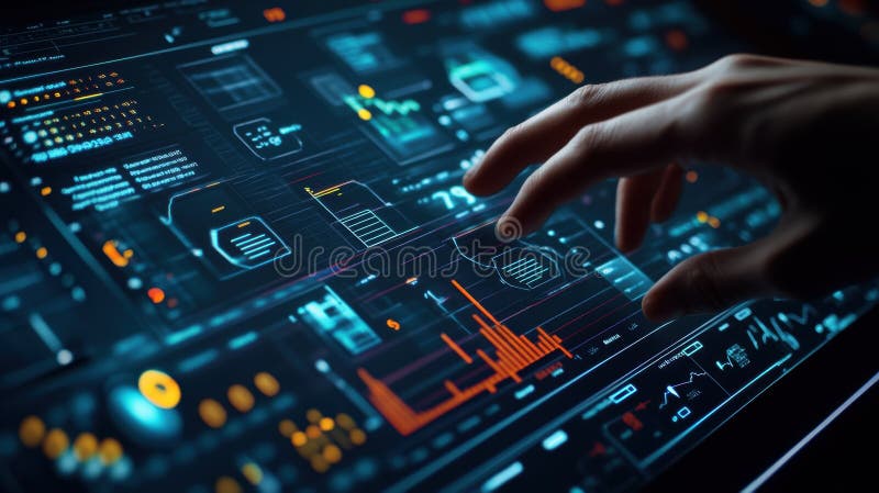 A Detailed Shot of a Quality Control Panel Displaying Realtime Data and ...