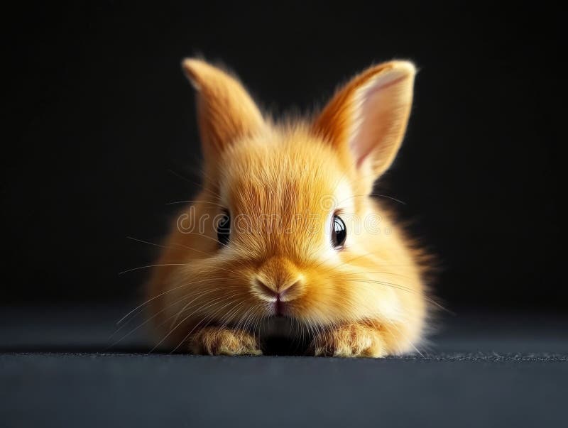 A Detailed Shot of a Rabbit Looking Over a Black Surface Stock Image ...