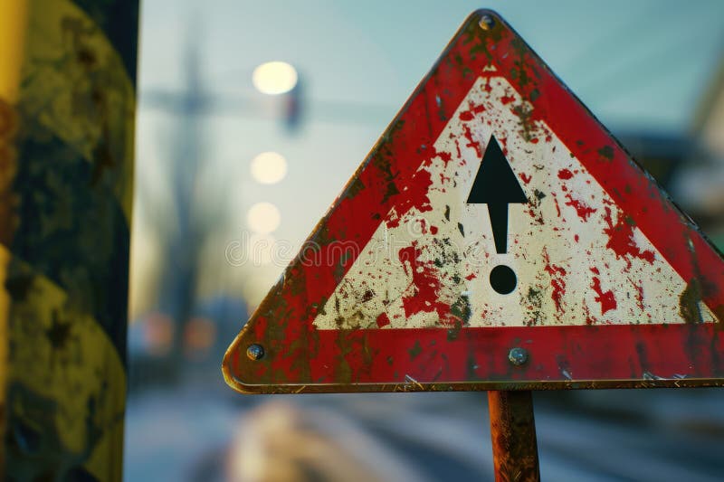 Detailed Shot of a Red and White Sign on a Pole, Suitable for Various ...