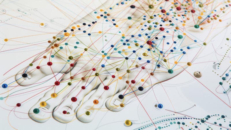 A Detailed Shot of a Reflexology Chart Showing the Connection between ...