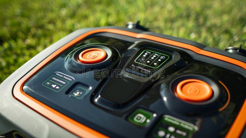 A Detailed Shot of the Robotic Lawn Mowers Control Panel with Various ...
