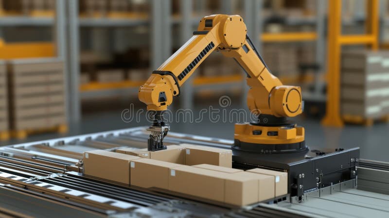 A Detailed Shot of a Robotics System in Action Precisely Picking and ...