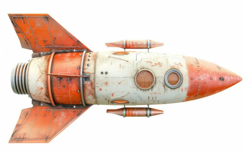 Detailed Shot of Rocketship, Isolated on White Background, Generative ...