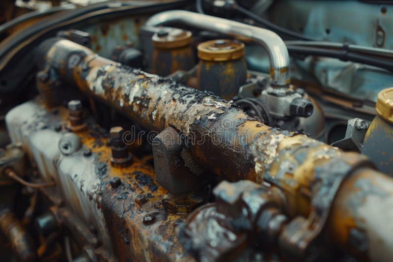 Detailed Shot of a Rusty Engine on a Train, Ideal for Industrial ...