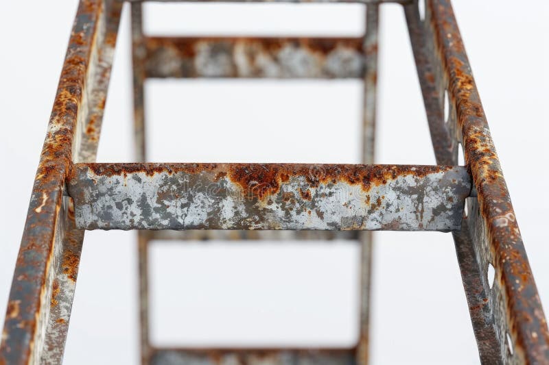 A Detailed Shot of a Rusty Metal Ladder Stock Photo - Image of ...