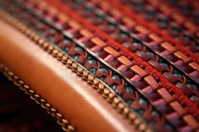 Detailed Shot of Saddle Stitching and Craftsmanship Stock Image - Image ...