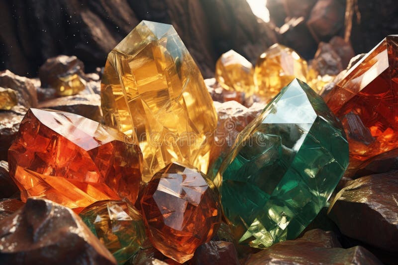 Detailed Shot of Shiny, Raw Minerals on a Rough Surface Stock Image ...