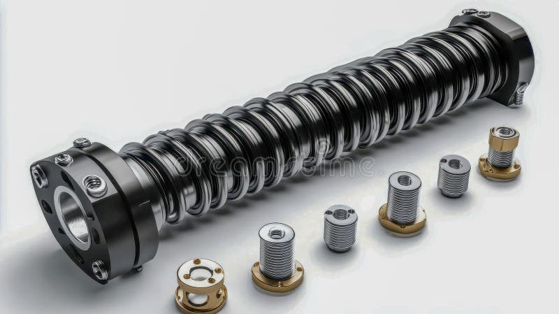 A Detailed Shot of a Shock Absorber with Various Components Neatly ...