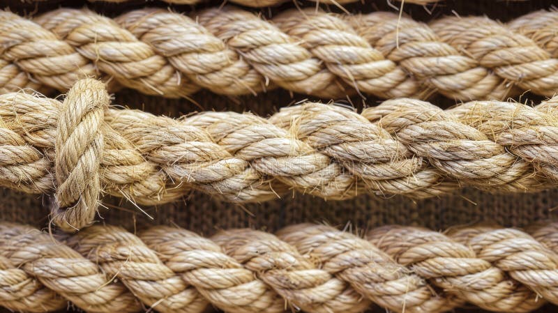 Detailed Shot Showcasing the Texture and Pattern of Beige Jute Rope ...