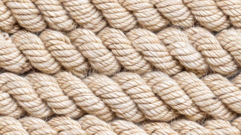 Detailed Shot Showcasing the Texture and Pattern of Beige Jute Rope ...