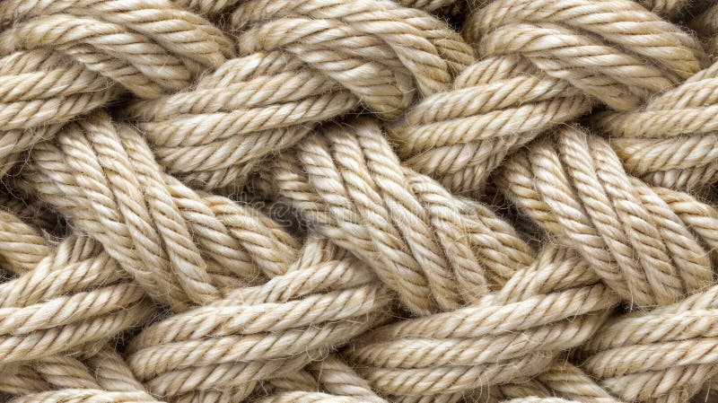 Detailed Shot Showcasing the Texture and Pattern of Beige Jute Rope ...
