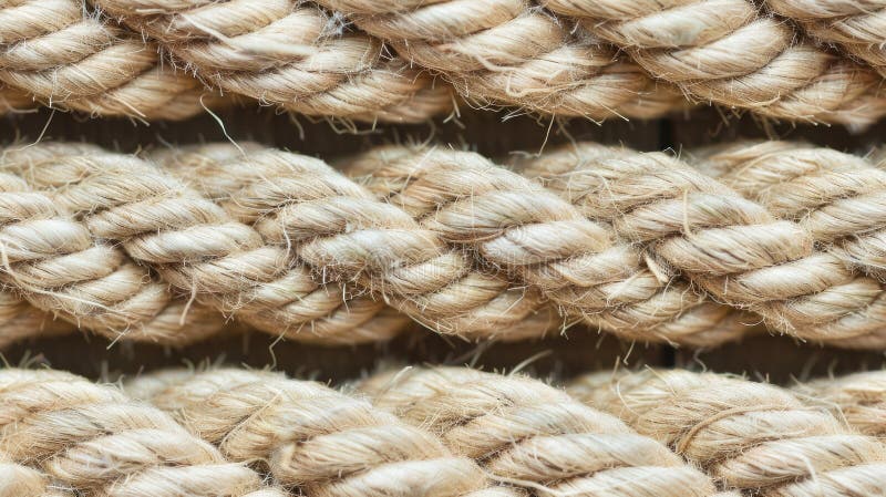 Detailed Shot Showcasing the Texture and Pattern of Beige Jute Rope ...