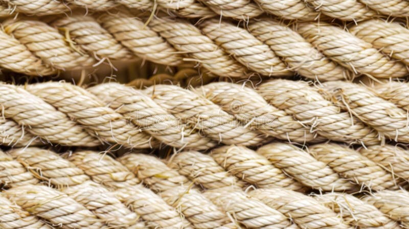 Detailed Shot Showcasing the Texture and Pattern of Beige Jute Rope ...