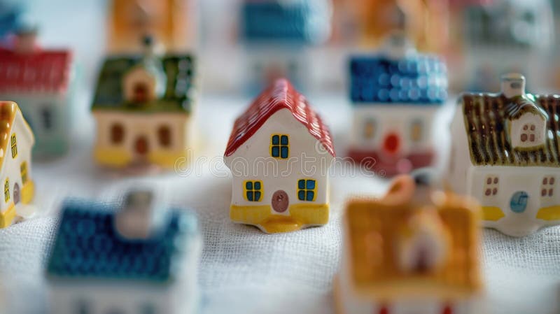 Detailed Shot of Small Houses on a Table, Perfect for Architectural ...