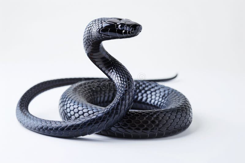 A Detailed Shot of a Snake on a Plain White Background. Suitable for ...