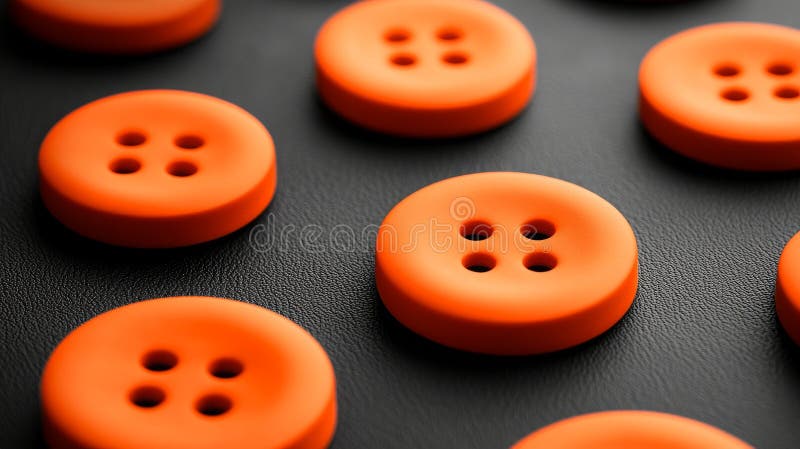 A Detailed Shot of Textured Orange Square Buttons on a Black Panel ...