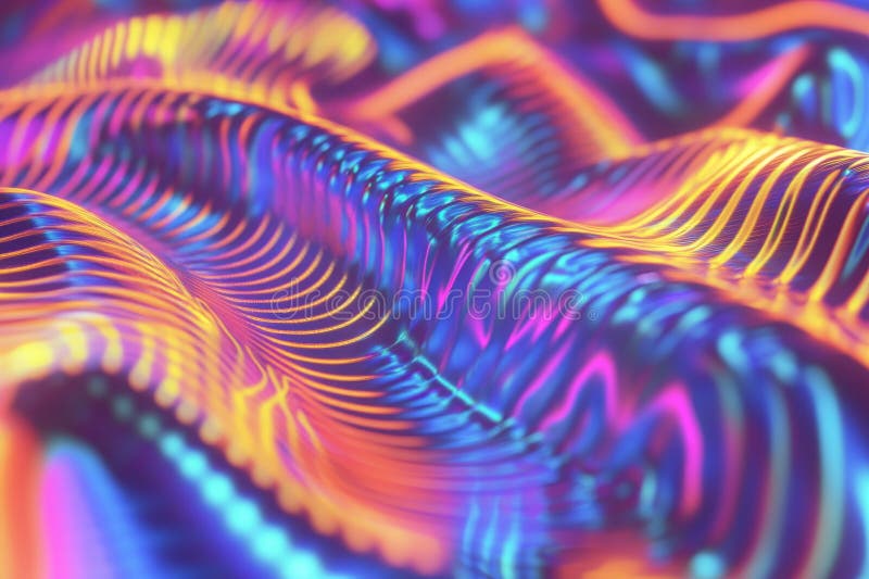 A Detailed Shot of a Vibrant Wave Design Stock Illustration ...