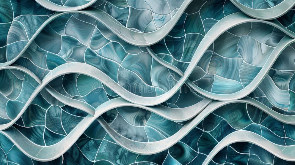 Close Up of Textured Wall with Undulating Wave Design Stock Image ...
