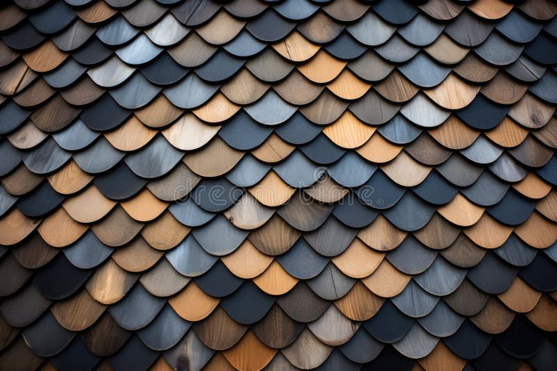 Detailed Shot of Wood-shingle Pattern Stock Image - Image of surface ...