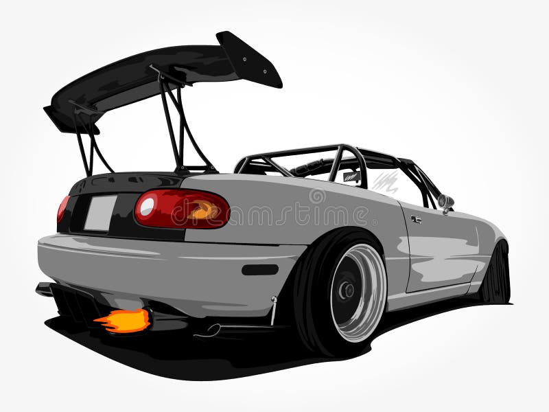 Cool Car Illustration with Details and Shadow Effect Stock Illustration ...