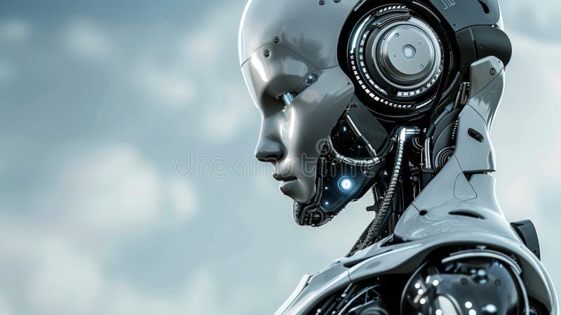 A Detailed Side Profile of a Futuristic Humanoid Robot, Featuring ...