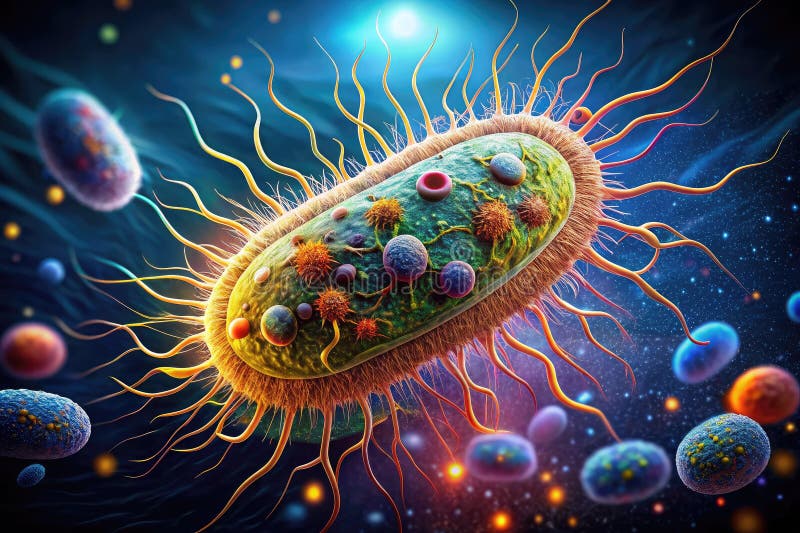 Detailed Silhouette of a Bacteria Cell Structure a Comprehensive Visual ...